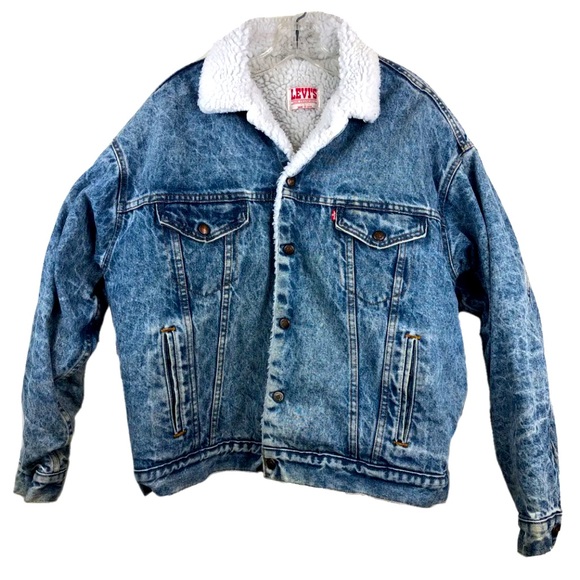 Levi's | Jackets & Coats | Levis Vtg Sherpa Lined Denim Trucker Jacket Blue Jean Made In Usa ...